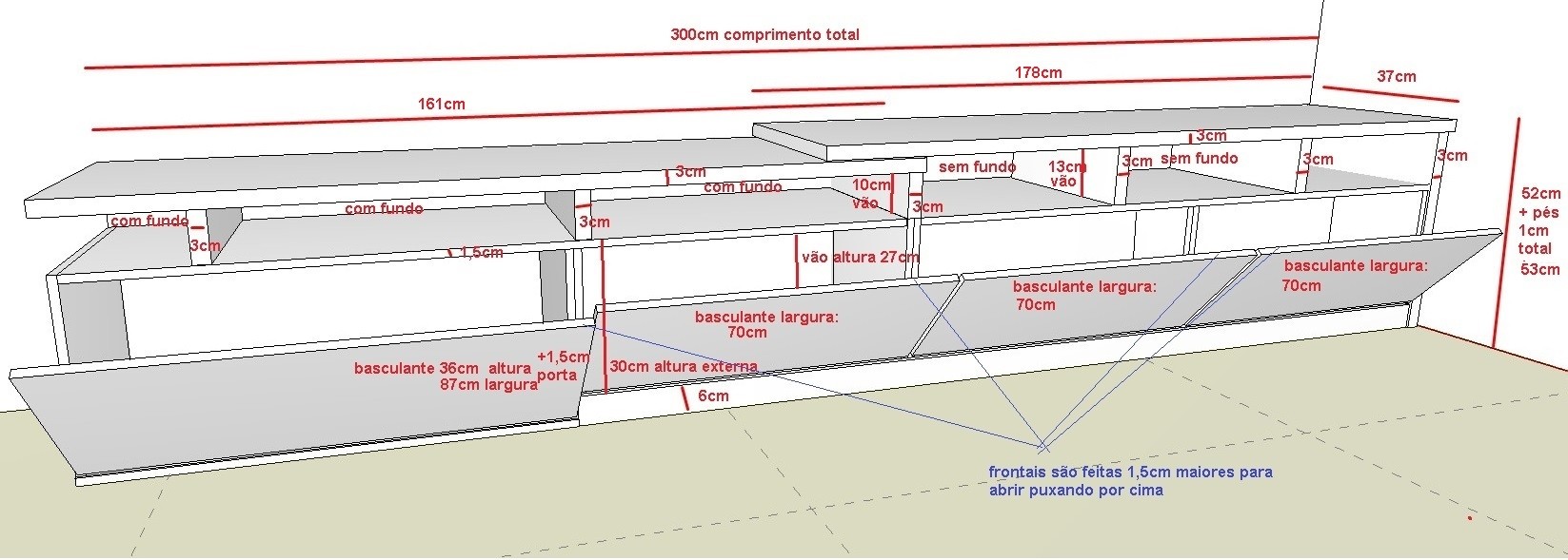 Rack Para Sala Grande Mdf 3m Sob Medida Alto Padrão - Home Theater/Rack ...
