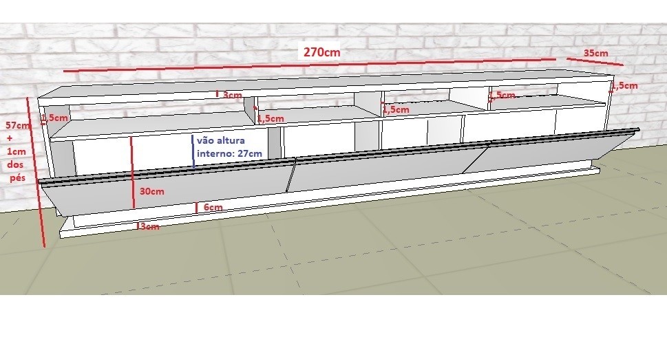 Rack reforçado para tv grande